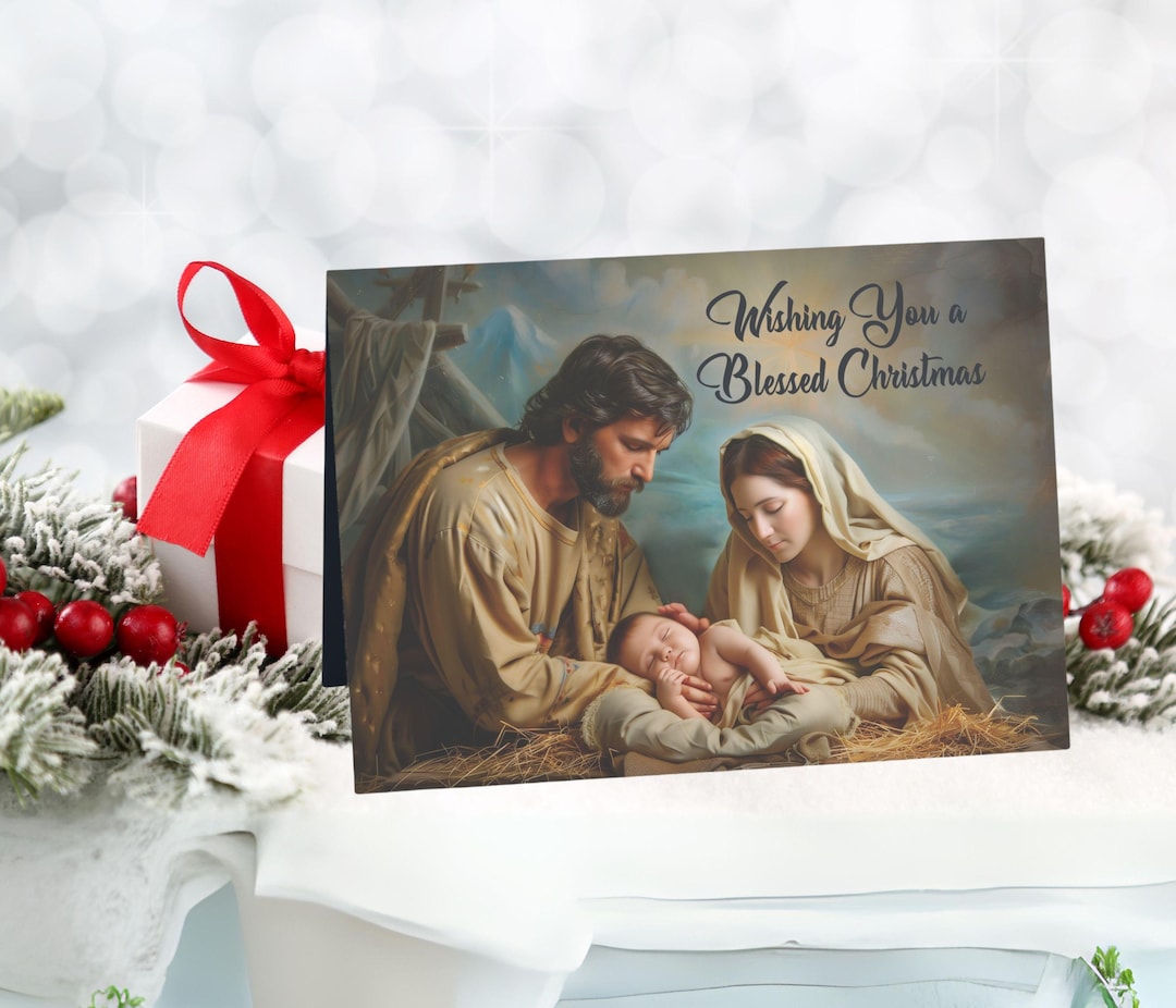 Personalized Nativity Christmas Card Set | Christian Holiday Cards ...