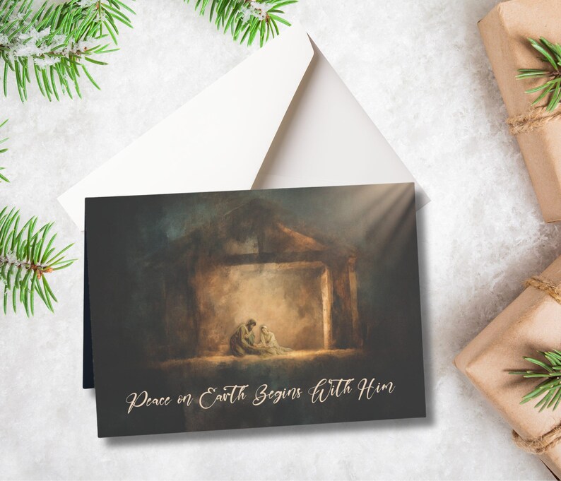 Personalized Nativity Christmas Card Set | Faith-based Holiday Cards ...
