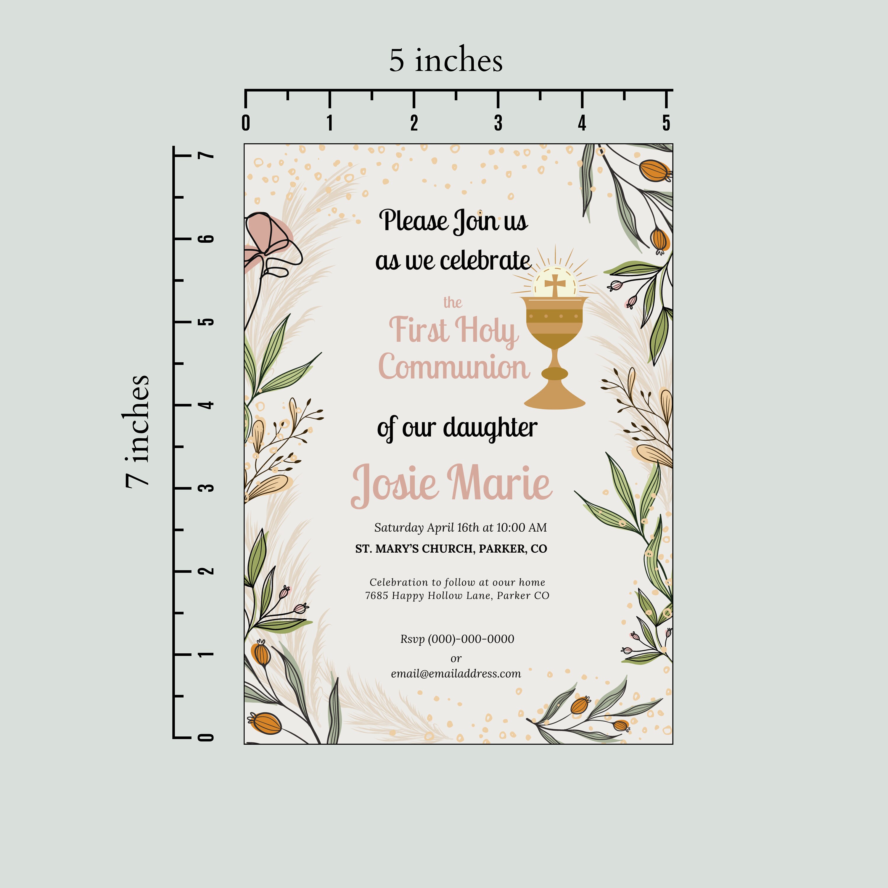 First Holy Communion Invitation Personalized, Communion Invite, Custom ...