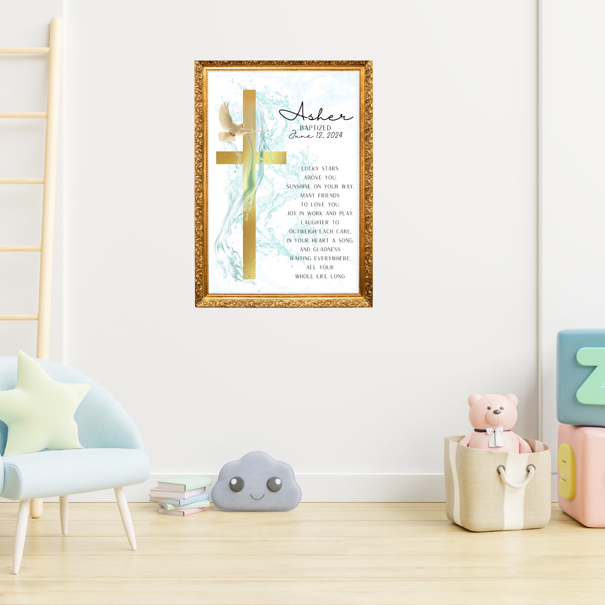 Boy Baptism Dedication Gift, Personalized PRINTABLE, Baby Boy Gift ...