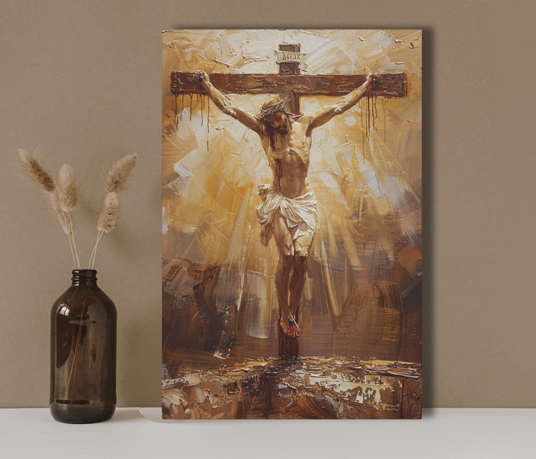 Elegant Religious Art: Jesus on Cross Canvas Print - Jesus Print for ...