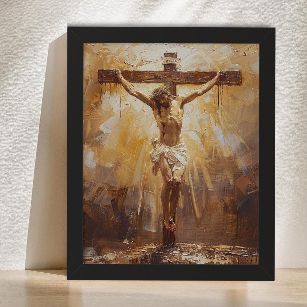 Christian Wall Art, Religious Home Decor, Jesus Crucifixion Print, Spiritual Poster, Jesus on ...