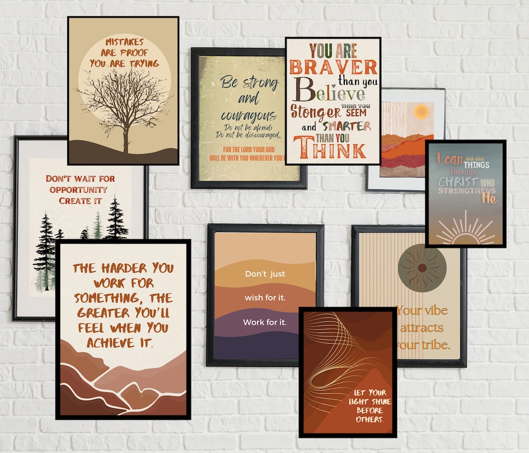 Motivational Posters Set of 10 PRINTABLES, Inspirational Wall Art ...