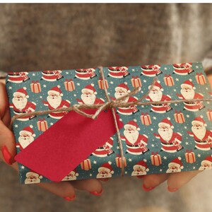 Vintage Santa Christmas Wrapping Paper Roll - Retro Winter Holiday Gift ...