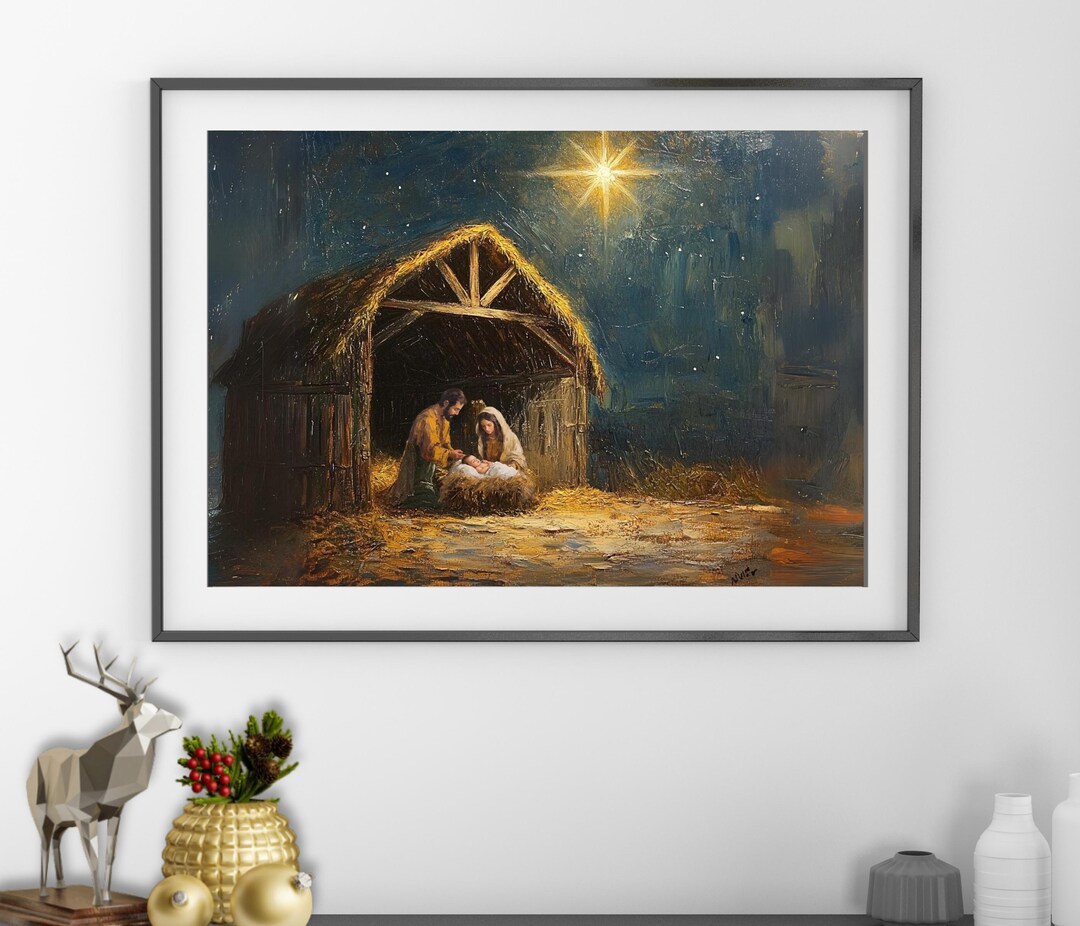 Gorgeous Nativity Scene Christmas Decor Framed Print - Ready to Hang ...