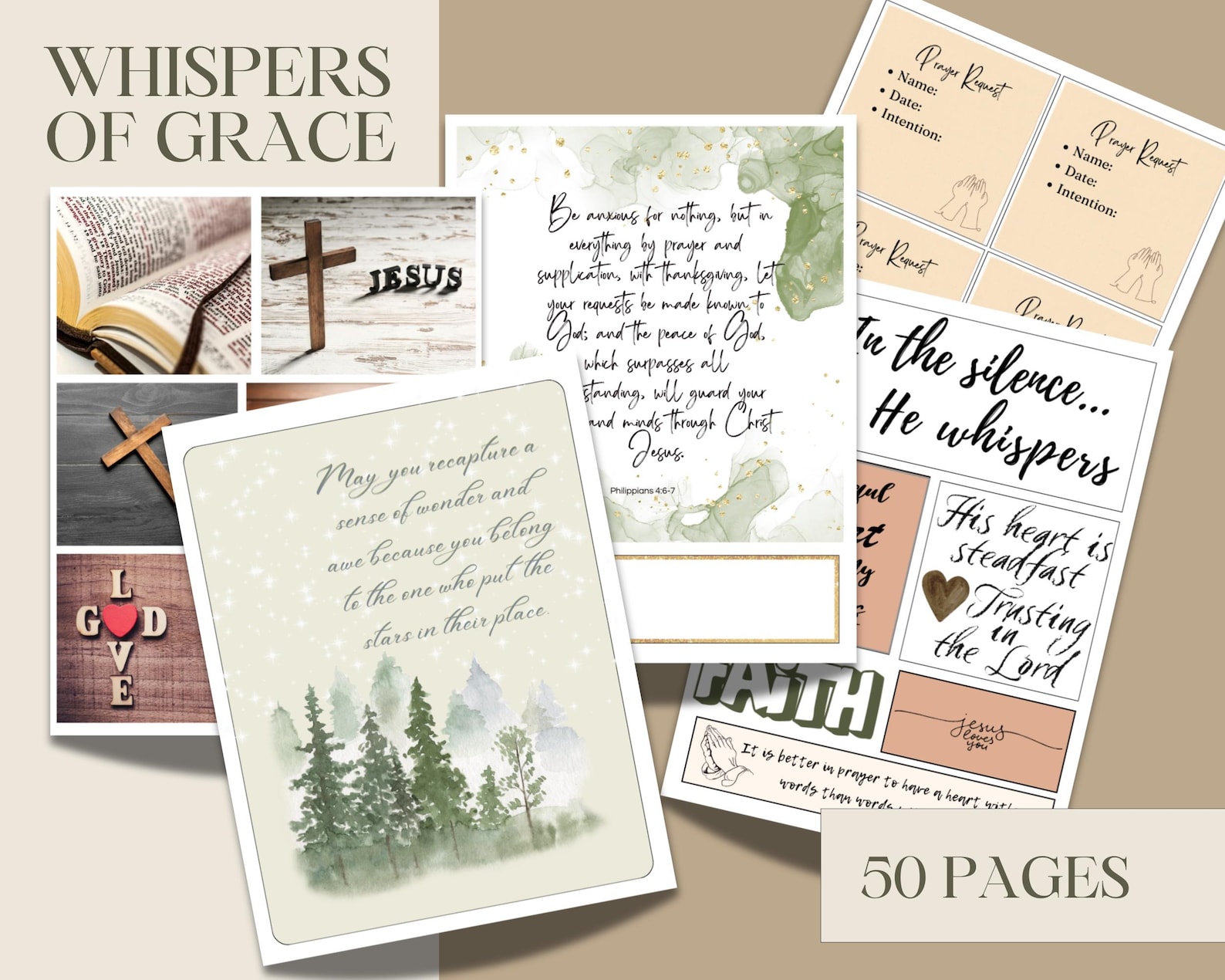 Printable Prayer Board Kit, Prayer Cards, Christian Wall Collage, Bible ...