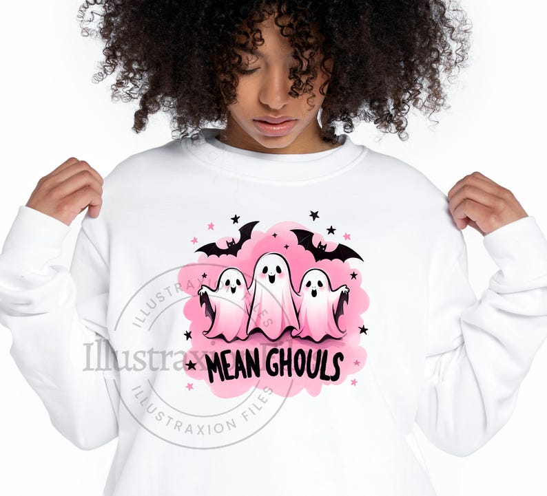 Mean Ghouls | PNG | Pretty Ghost | Pink | Watercolor | Boo-jee | Cute ...
