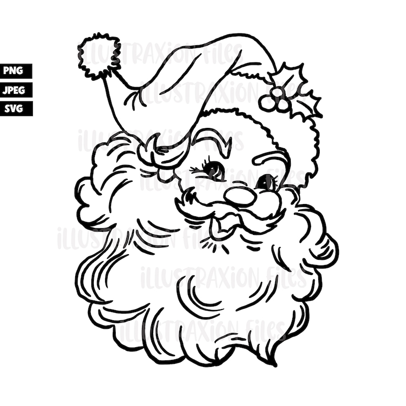 Retro Santa Svg - Etsy