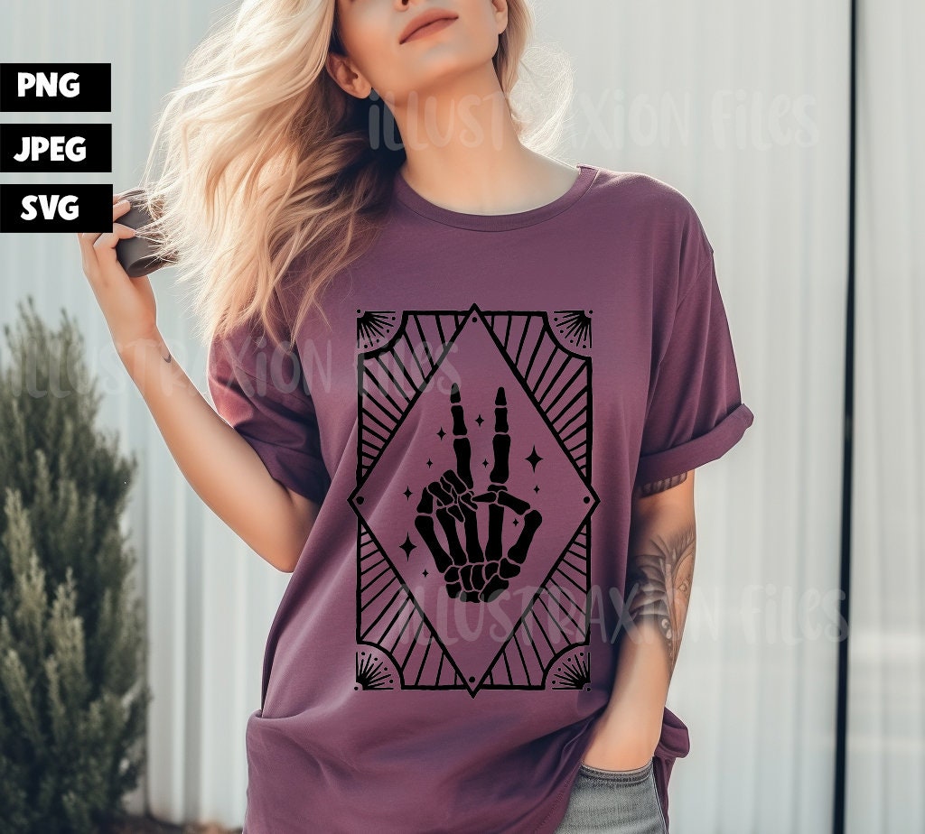 Skeleton Peace Sign | PNG | SVG | JPG | Skeleton Hand | Gothic | T ...