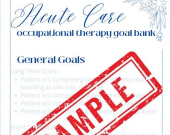Pediatric Occupational Therapy Goal Bank - Etsy
