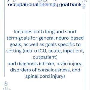 Occupational Therapy Neuro Goal Bank - Etsy