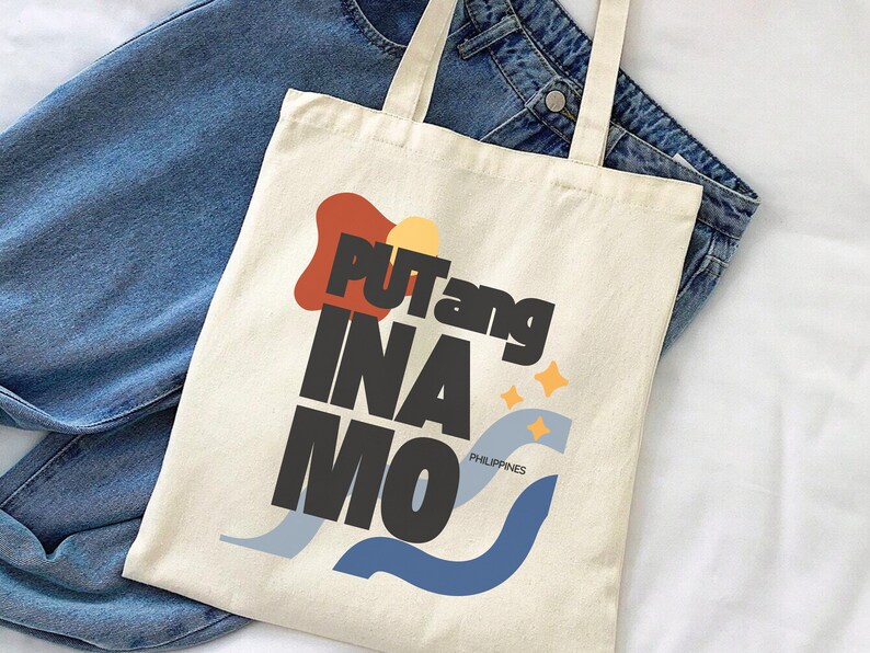 Philippines Gift Putangina Retro Tote Bag Pinoy Art Philippines Canvas ...
