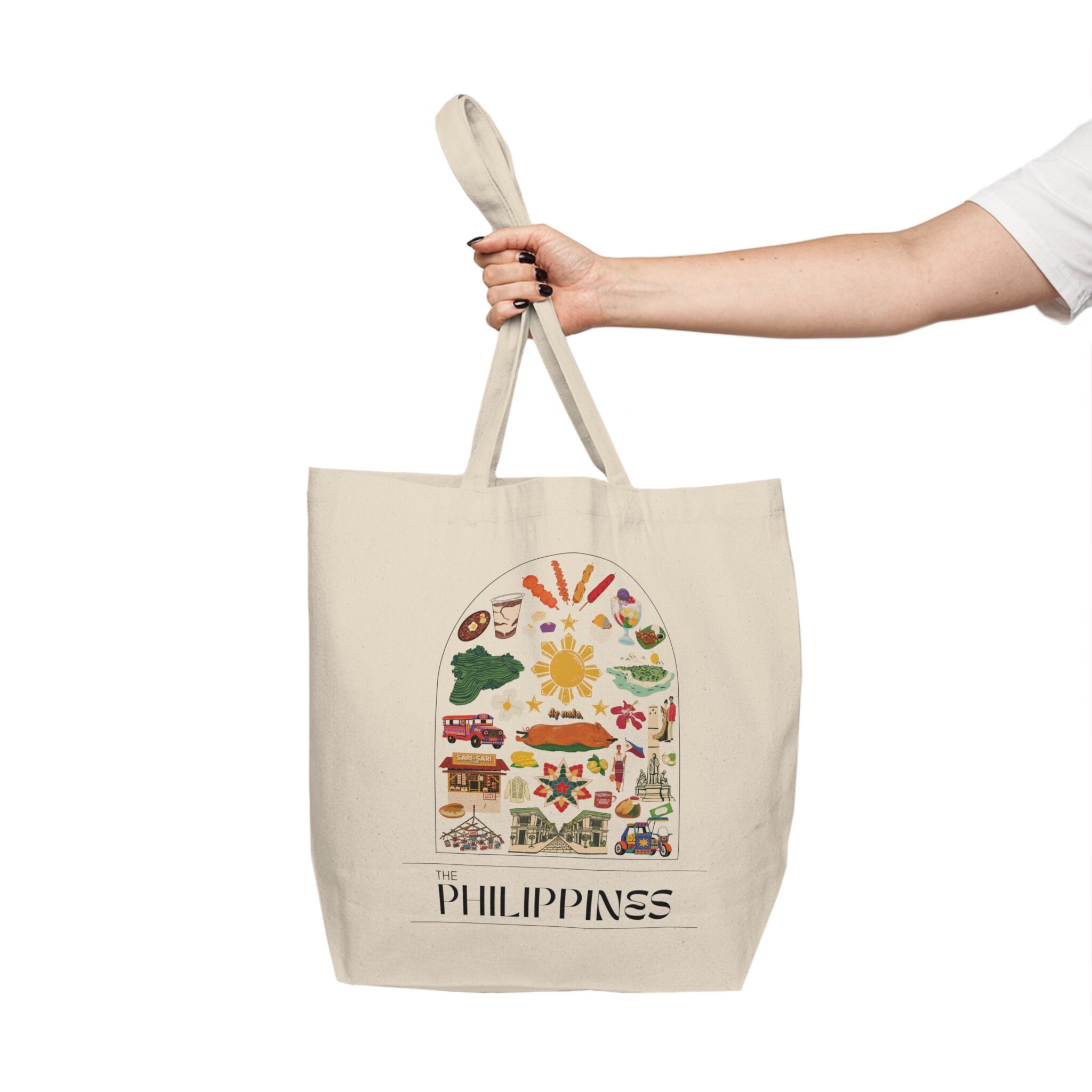 Philippines Tote Large Canvas Shopping Bag With Pinoy Art Gift for ...