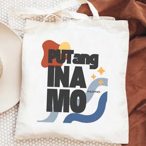Philippines Gift Putangina Retro Tote Bag Pinoy Art Philippines Canvas ...