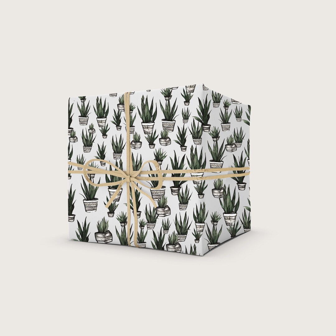 Wrapping Paper for Snake Plant Lover Birthday Gift Wrap for Plant ...
