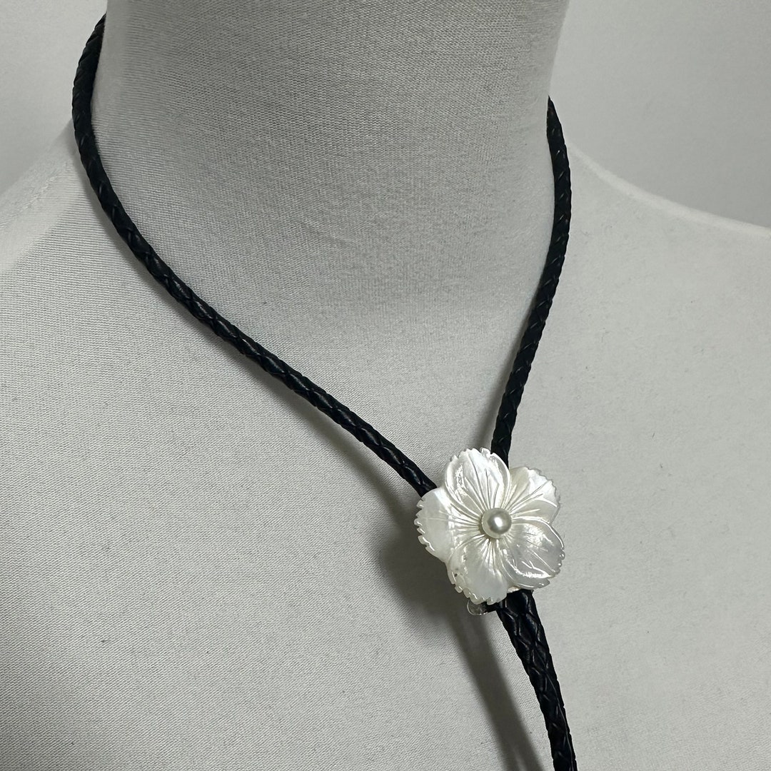 Flower Bolo Tie Agate Western Bolo Tie Gemstone Tie Men - Etsy