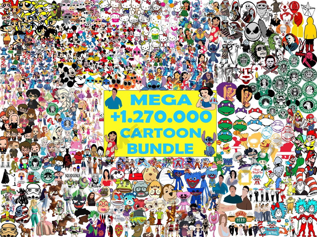 1.270.000 Mega Cartoon Svg Bundle, Cartoon Mega Png, Silhouette, Cricut ...