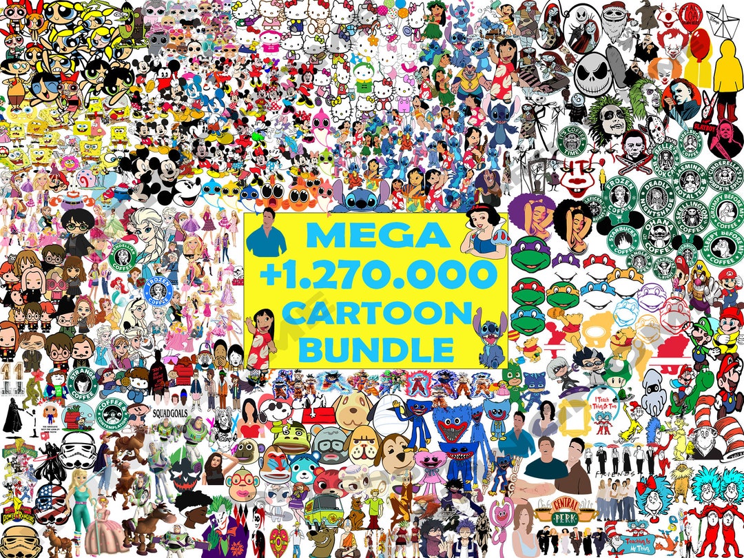 1.270.000 Mega Cartoon Svg Bundle, Cartoon Mega Png, Silhouette, Cricut ...