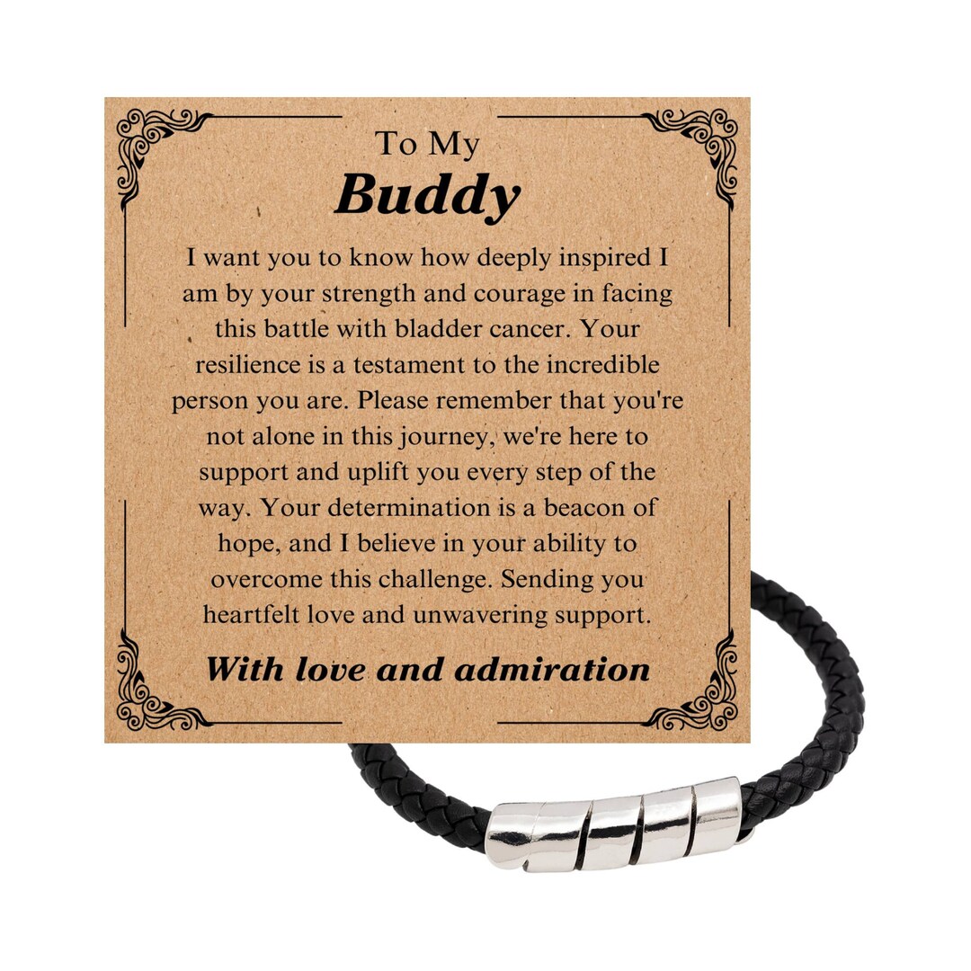 Encouragement Message Card for Buddy With Men Bracelet - Etsy