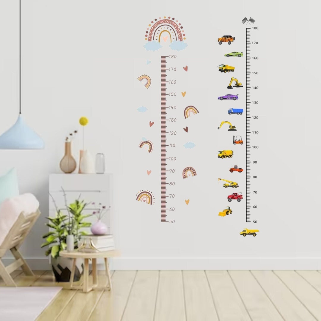 Wall Height Chart Stickers Pack of 2 boy and Girl Home - Etsy