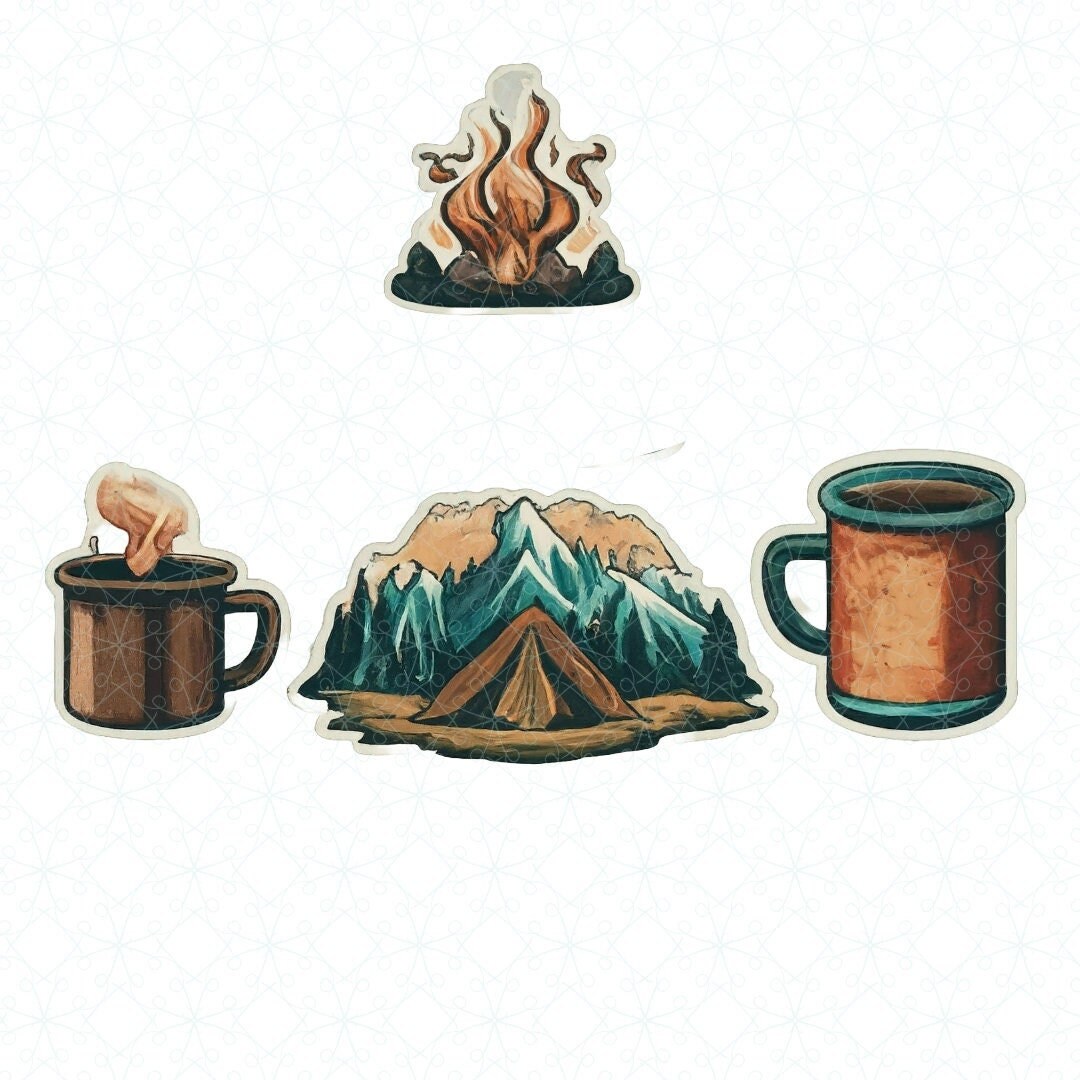 Camping Stickers Digital File Pack Bundle PNG - Etsy