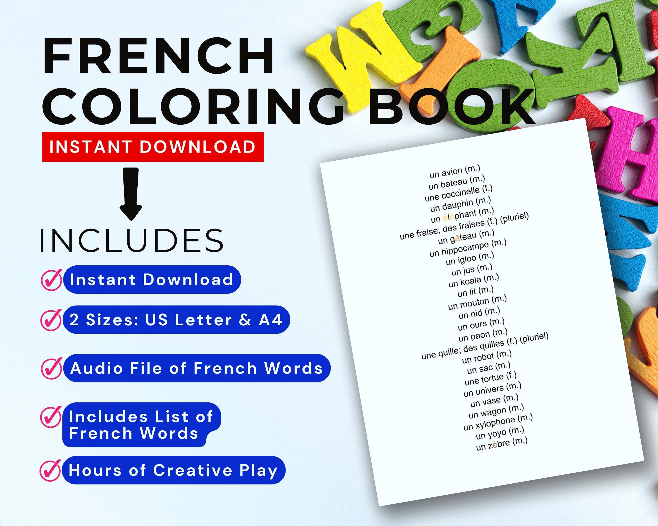 Abecedaire, ABC French Coloring Book, French Primary, French Maternelle ...
