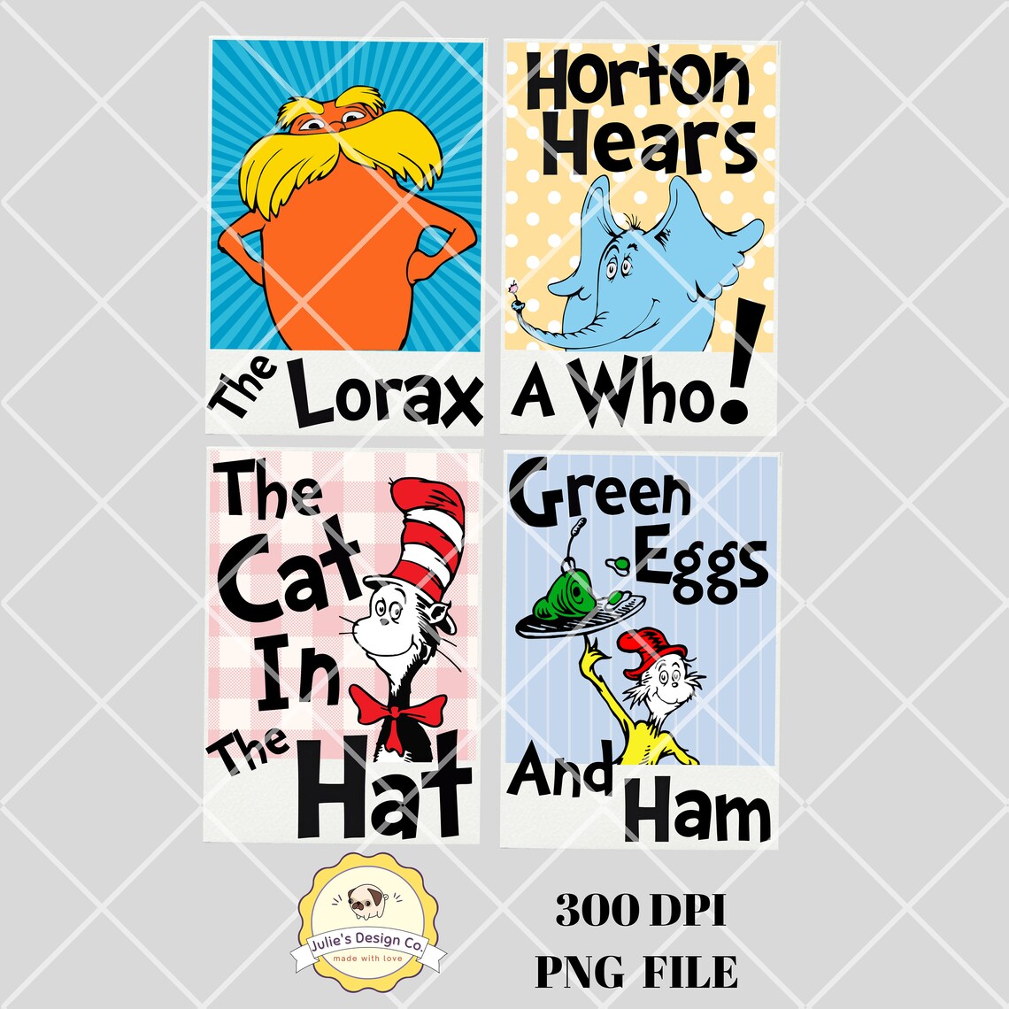 Dr Seuss Lorax, Sam I Am, Cat in the Hat, Horton Hears a Who PNG ...