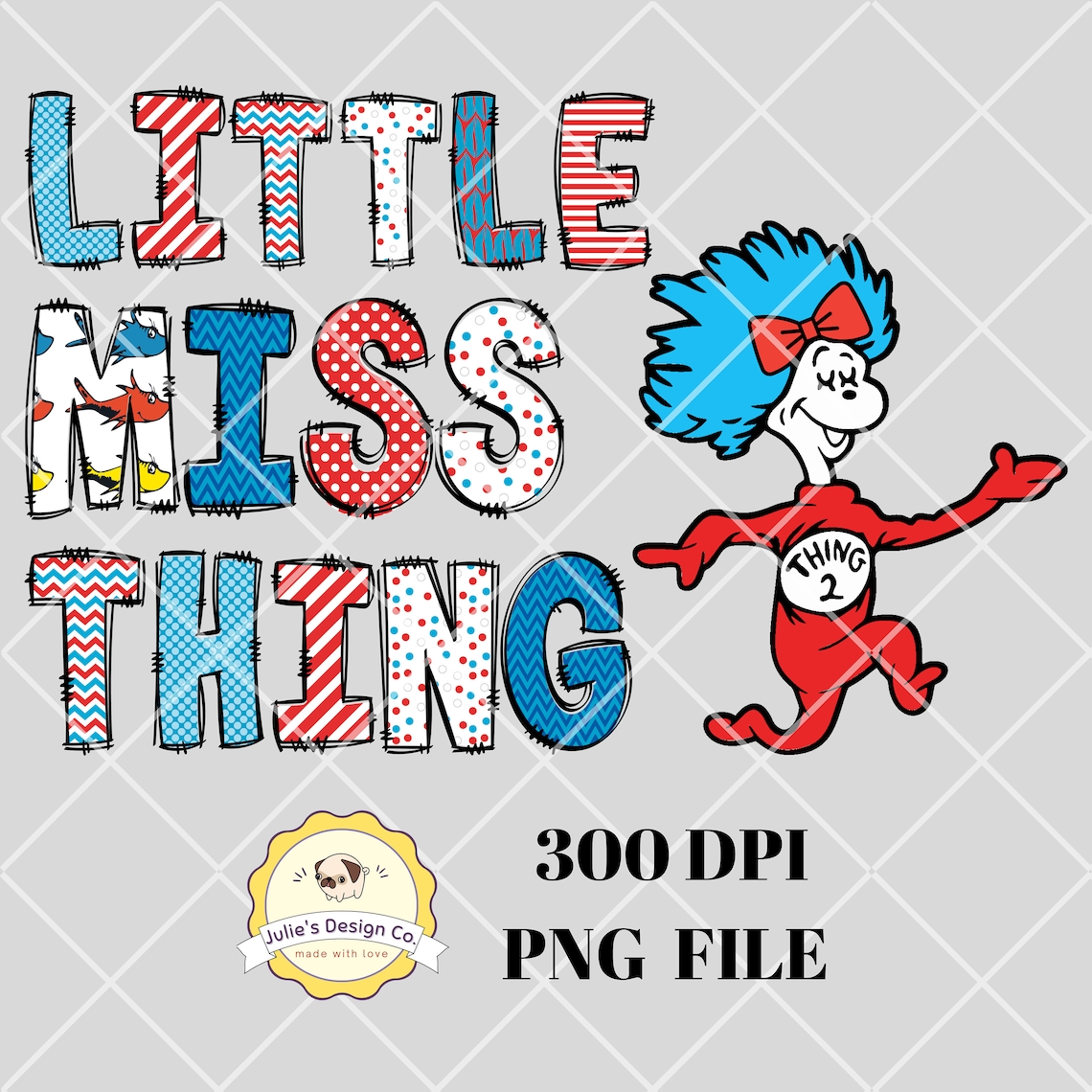 Little Miss Thing Dr Seuss PNG- Instant Download - Etsy