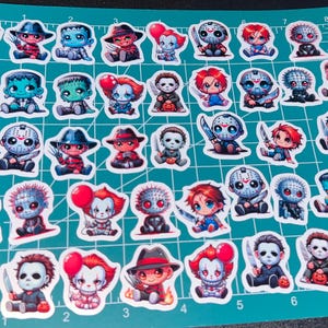 1 Inch Cute Horror Villain Halloween Sticker 35 Pack Bundle, (pack#3 ...