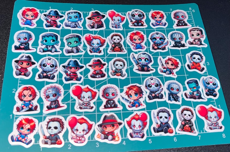 1 Inch Cute Horror Villain Halloween Sticker 35 Pack Bundle, (pack#3 ...