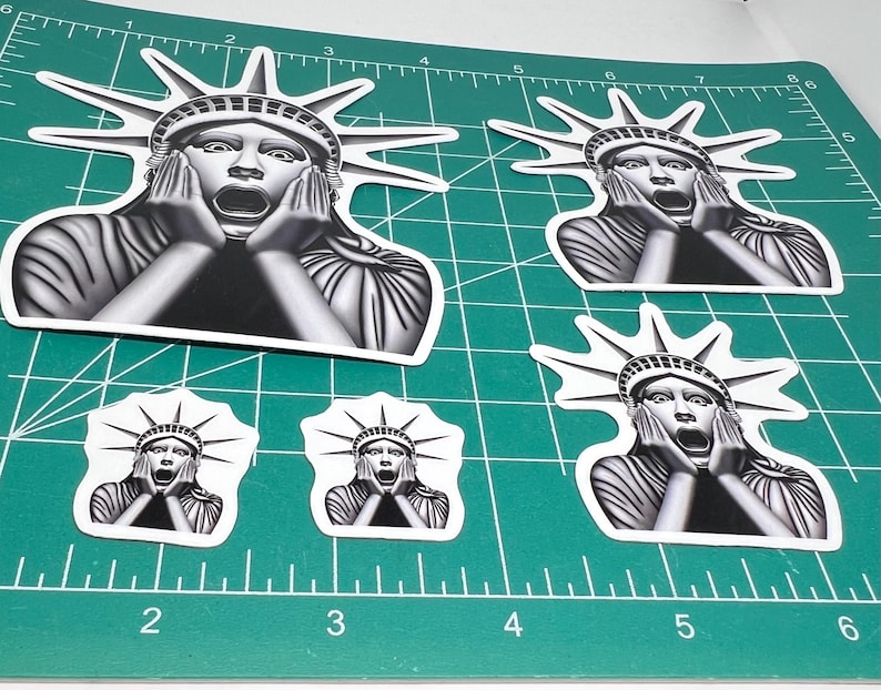 Statue of Liberty Shocked Sticker Laminate (186) – Funny USA Decal for ...