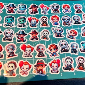1 Inch Cute Horror Villain Halloween Sticker 35 Pack Bundle, (pack#3 ...