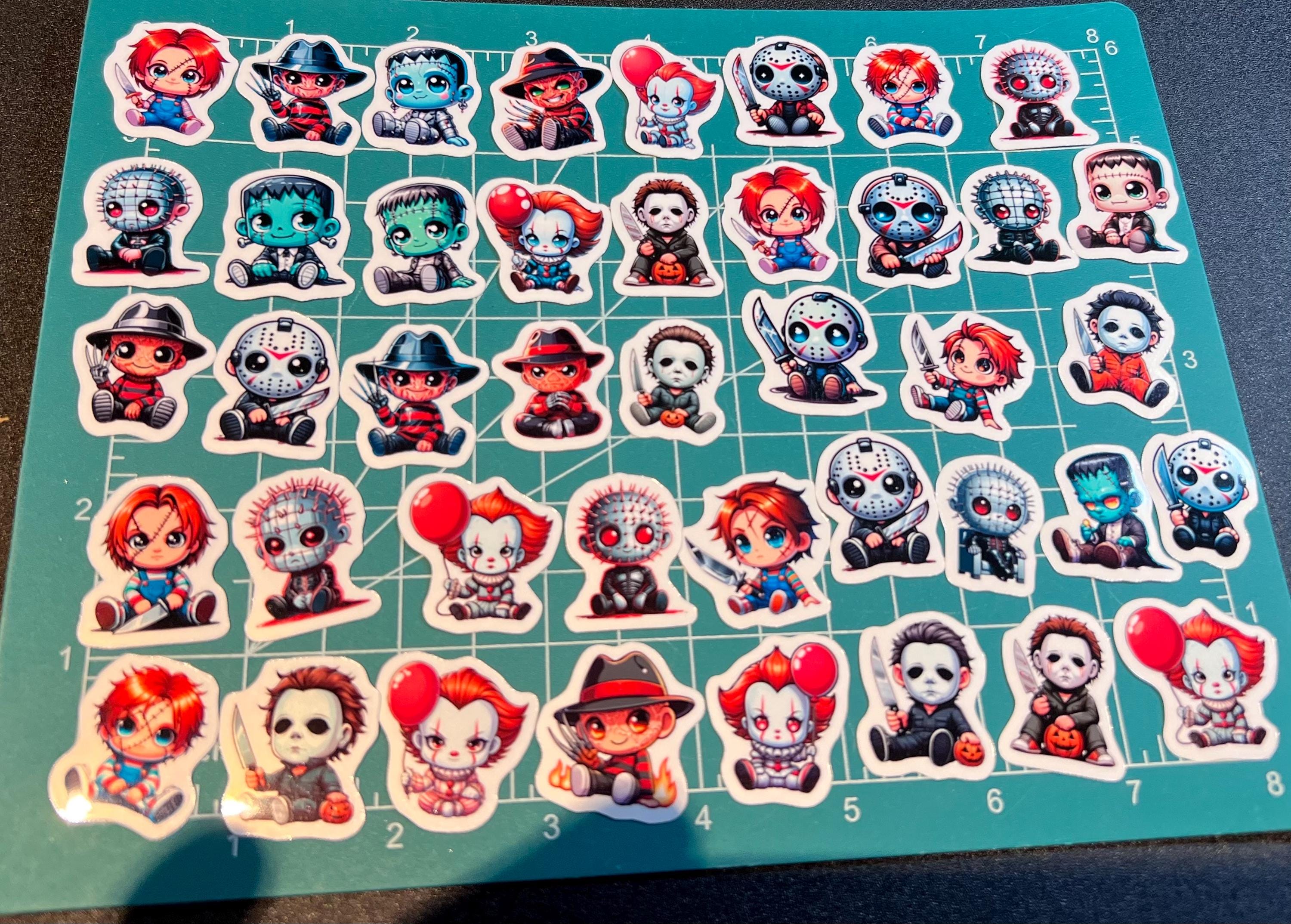 1 Inch Cute Horror Villain Halloween Sticker 35 Pack Bundle, (pack#3 ...