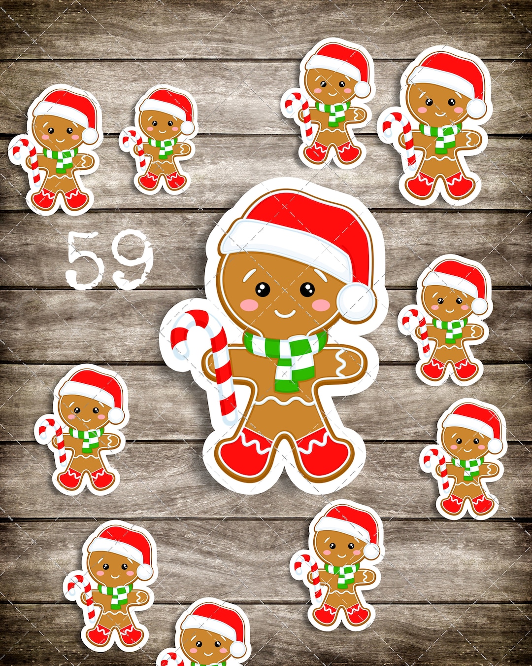 Gingerbread Man Santa Claus Stickerscute Funny Decal for - Etsy