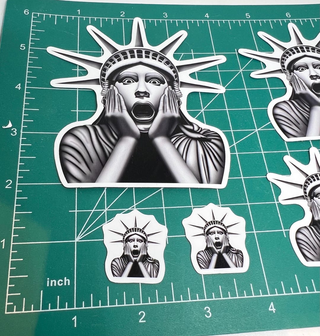 Statue of Liberty Shocked Sticker Laminate (186) – Funny USA Decal for ...