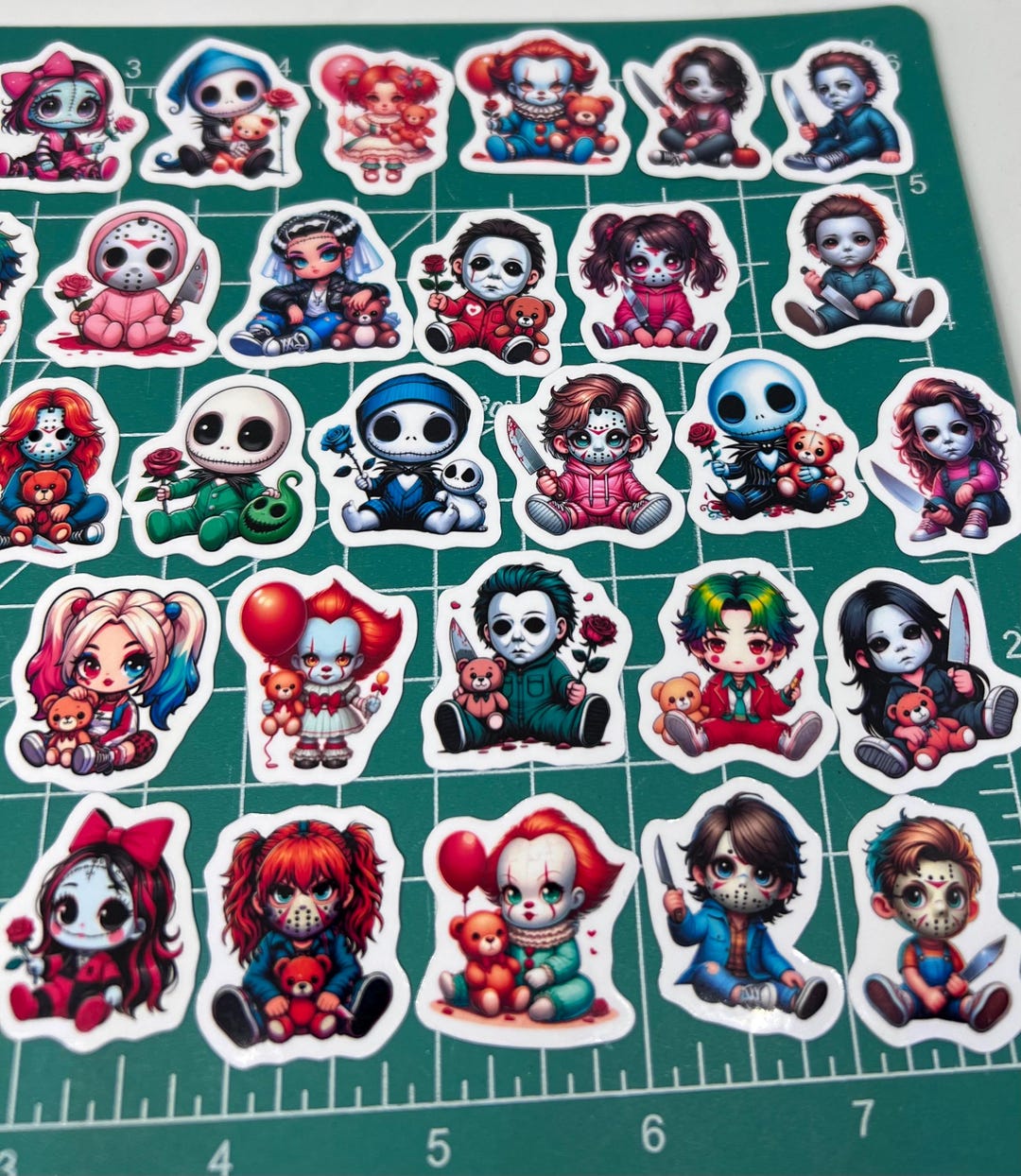 1 Inch Cute Baby Horror Villain Halloween Sticker 42 Pack Bundle (pack ...