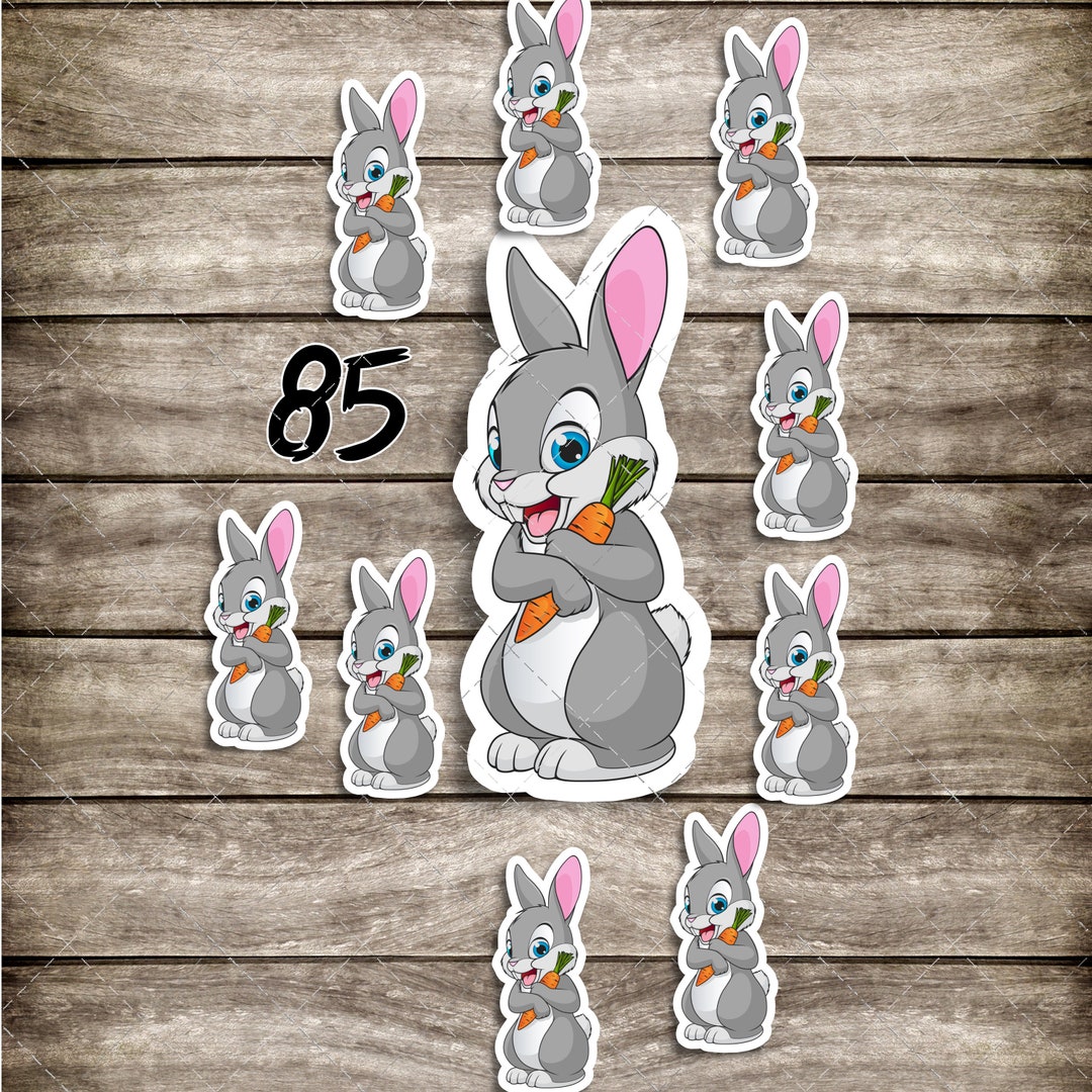 Animal Easter Bunny, Rabbit Stickers, Cute, Funny Sticker for Laptop ...