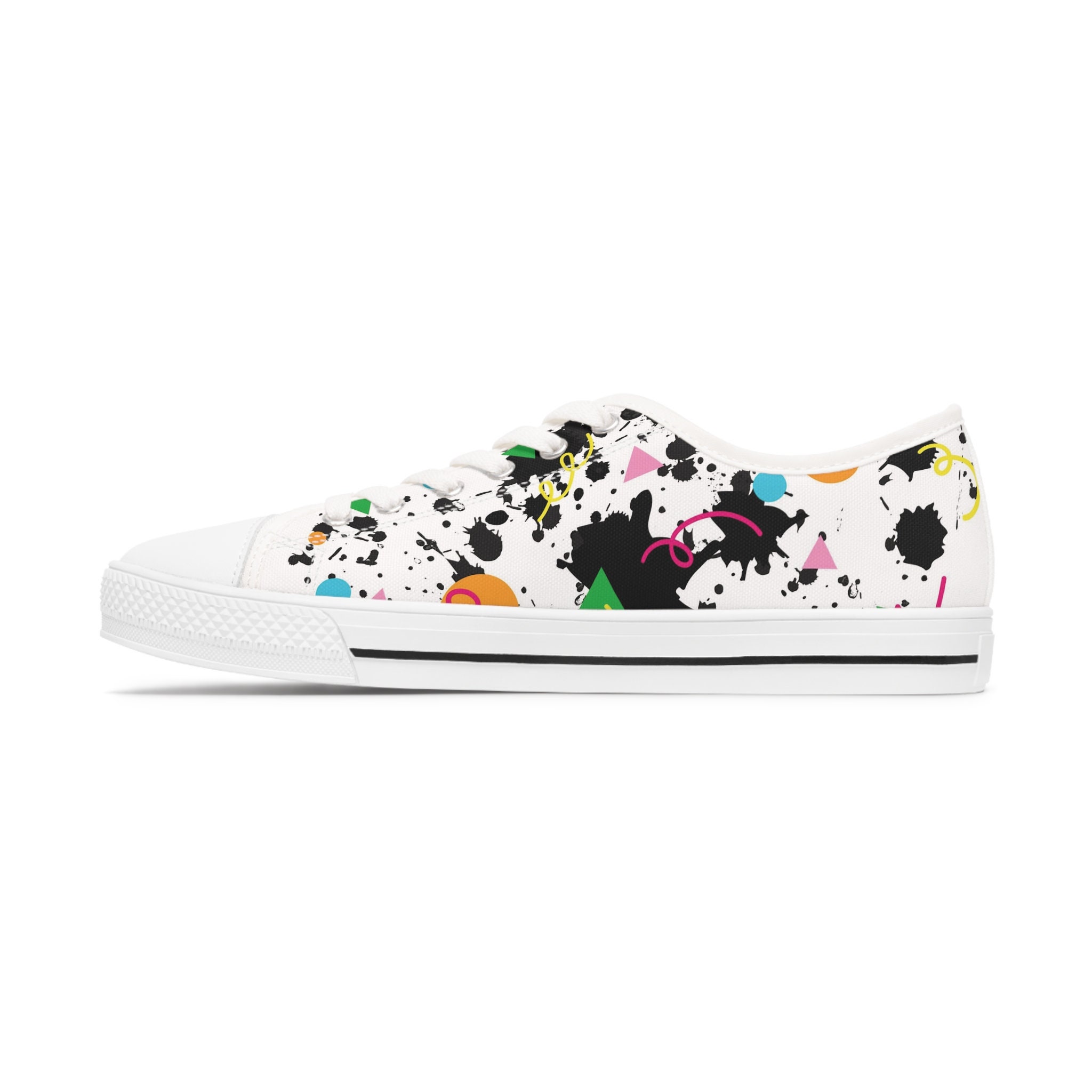 Retro Modern 80s/90s Splatter Paint Abstract Design Low Top Women's ...