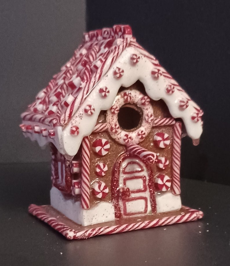 Christmas Gingerbread Birdhouse | Handmade | Holiday | Votive Light ...