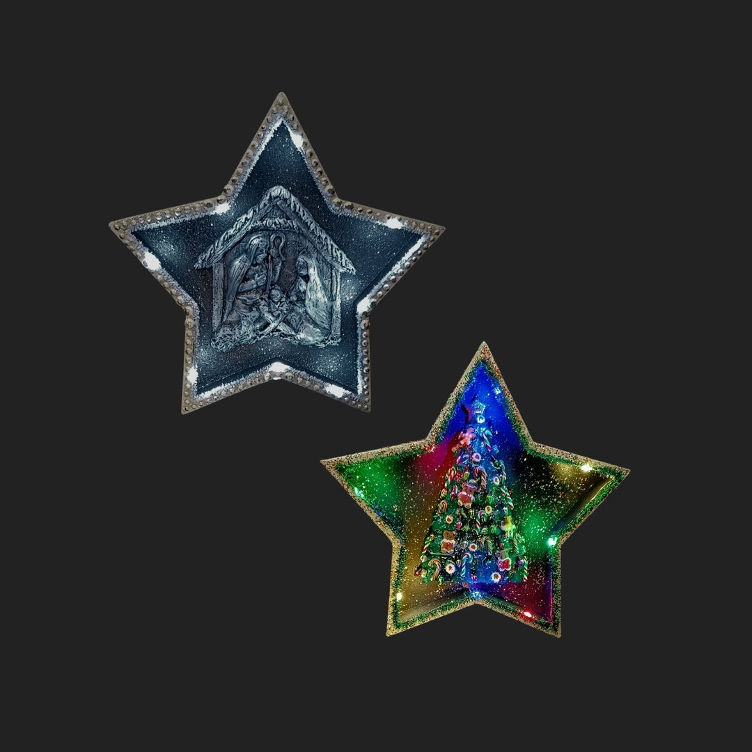 Christmas Shadow Box LED Lights Holiday Decor Nativity Scene Festive ...