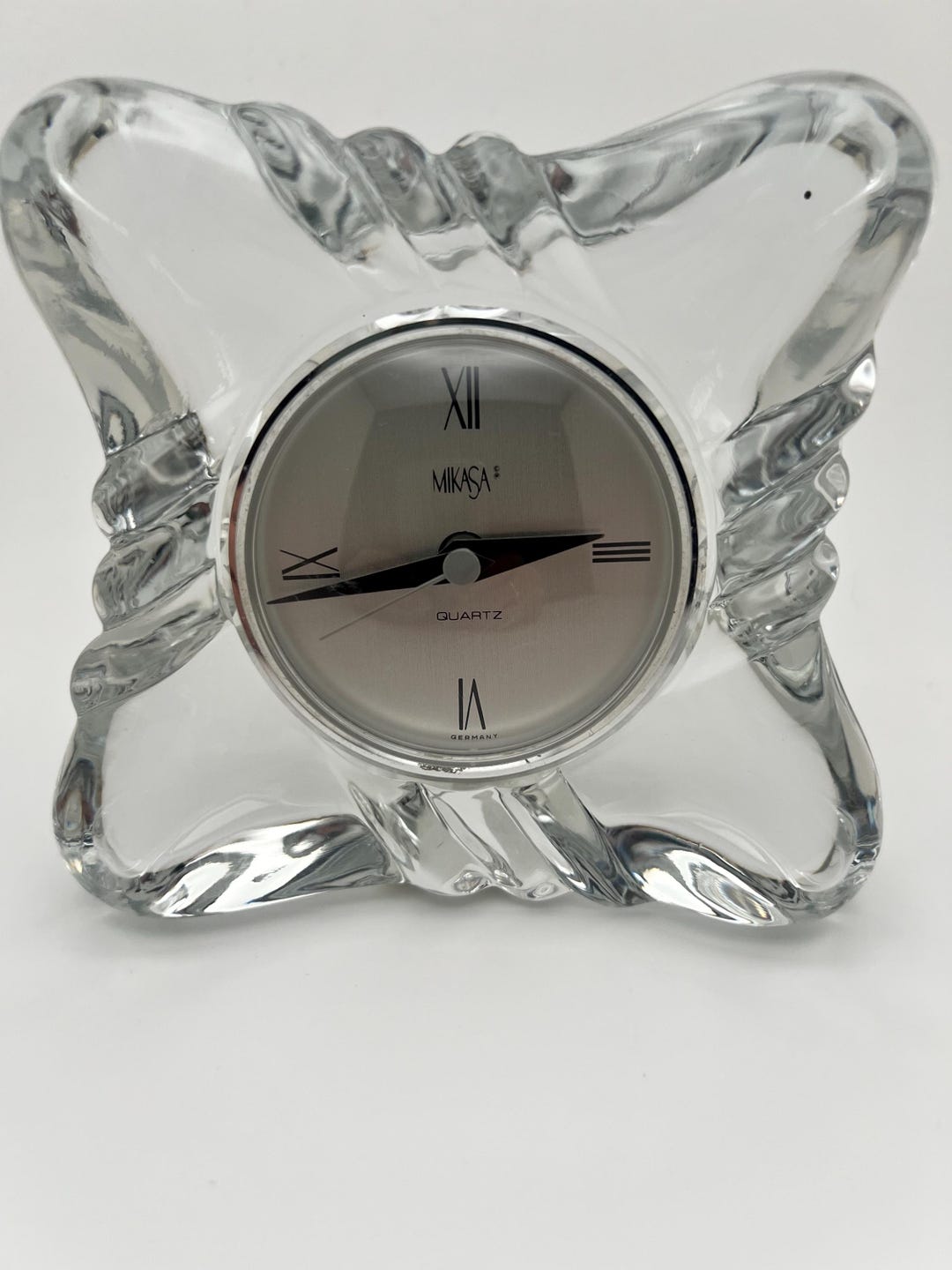 Mikasa Vintage Crystal Desk Clock - Etsy