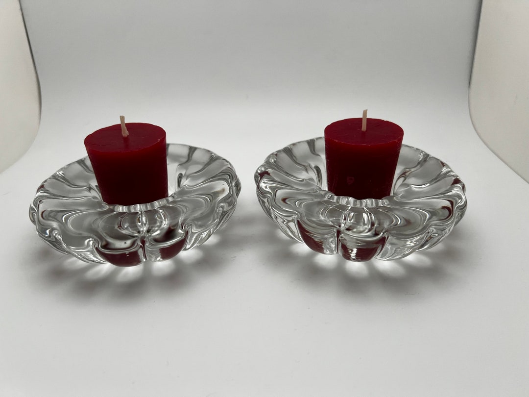 Dansk Crystal Votive Holders (2) Made in Finland - Etsy
