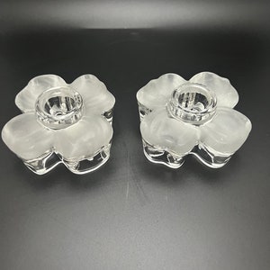 Colony Glass Flower Candlestick Holders (2) - Etsy