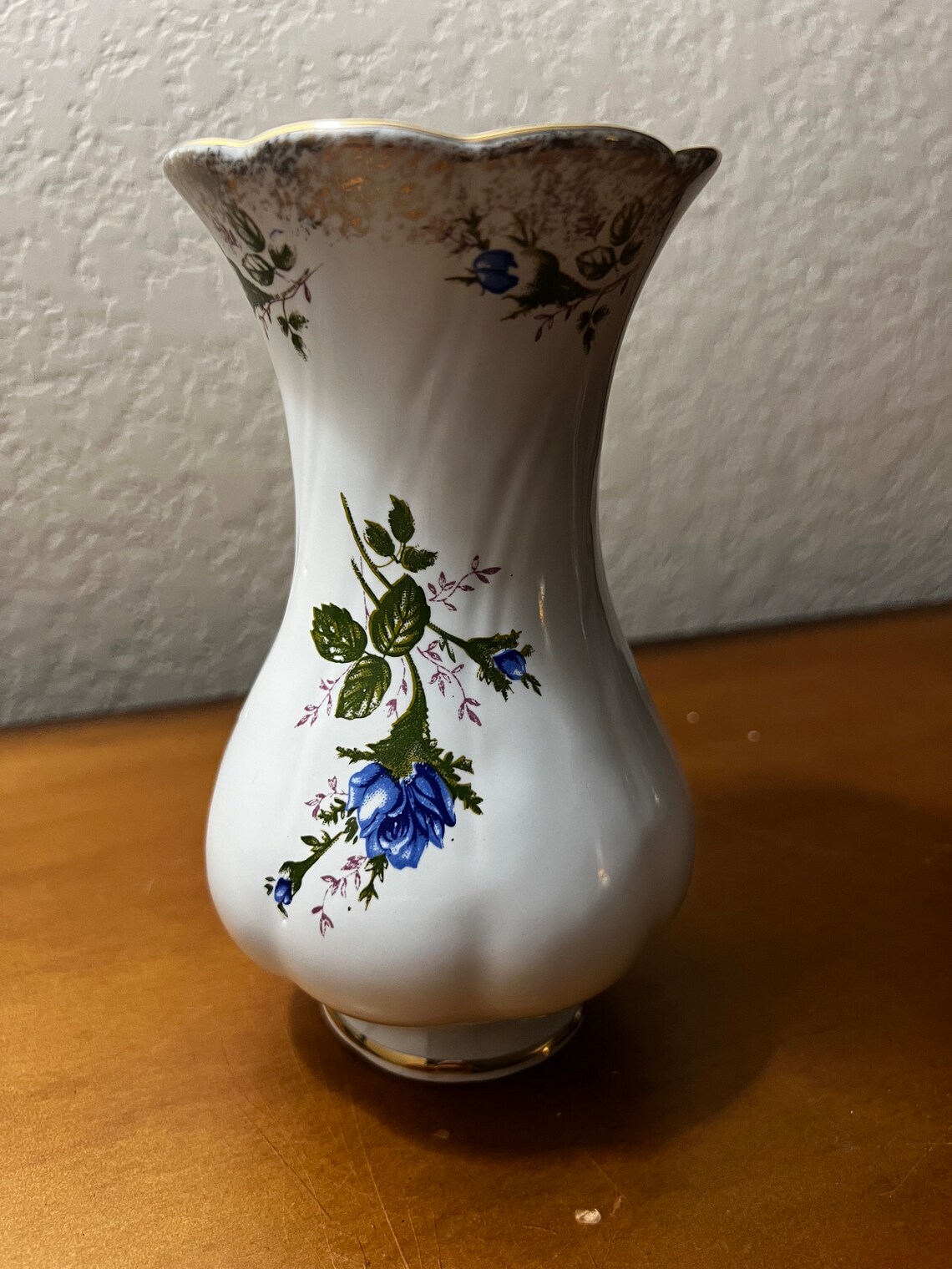 Blue Rose Porcelain Vase Made in Poland - Etsy
