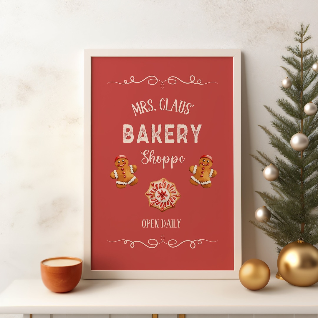 Retro Mrs. Claus Bakery Christmas Print (digital Download) - Etsy
