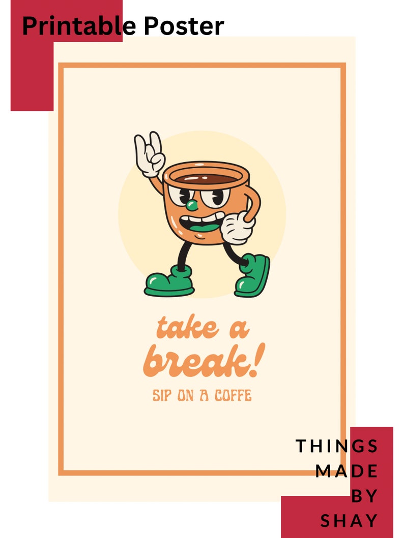 Coffee Break Digital Poster - Etsy