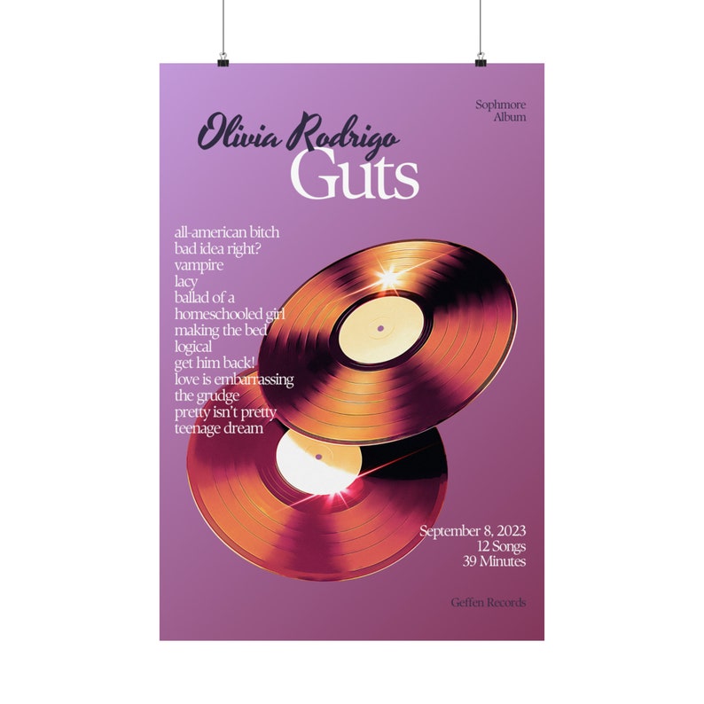 Olivia Rodrigo Guts Vinyl Poster - Etsy Canada