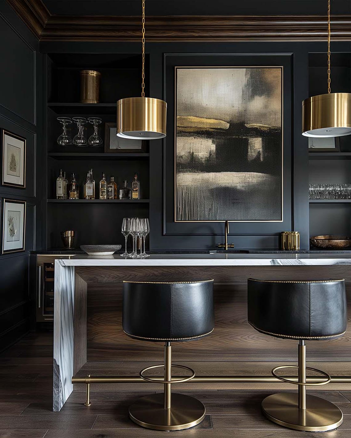 Home Bar Wall Art Mockup, Adjustable Frame / Color, Luxury Stylish High ...