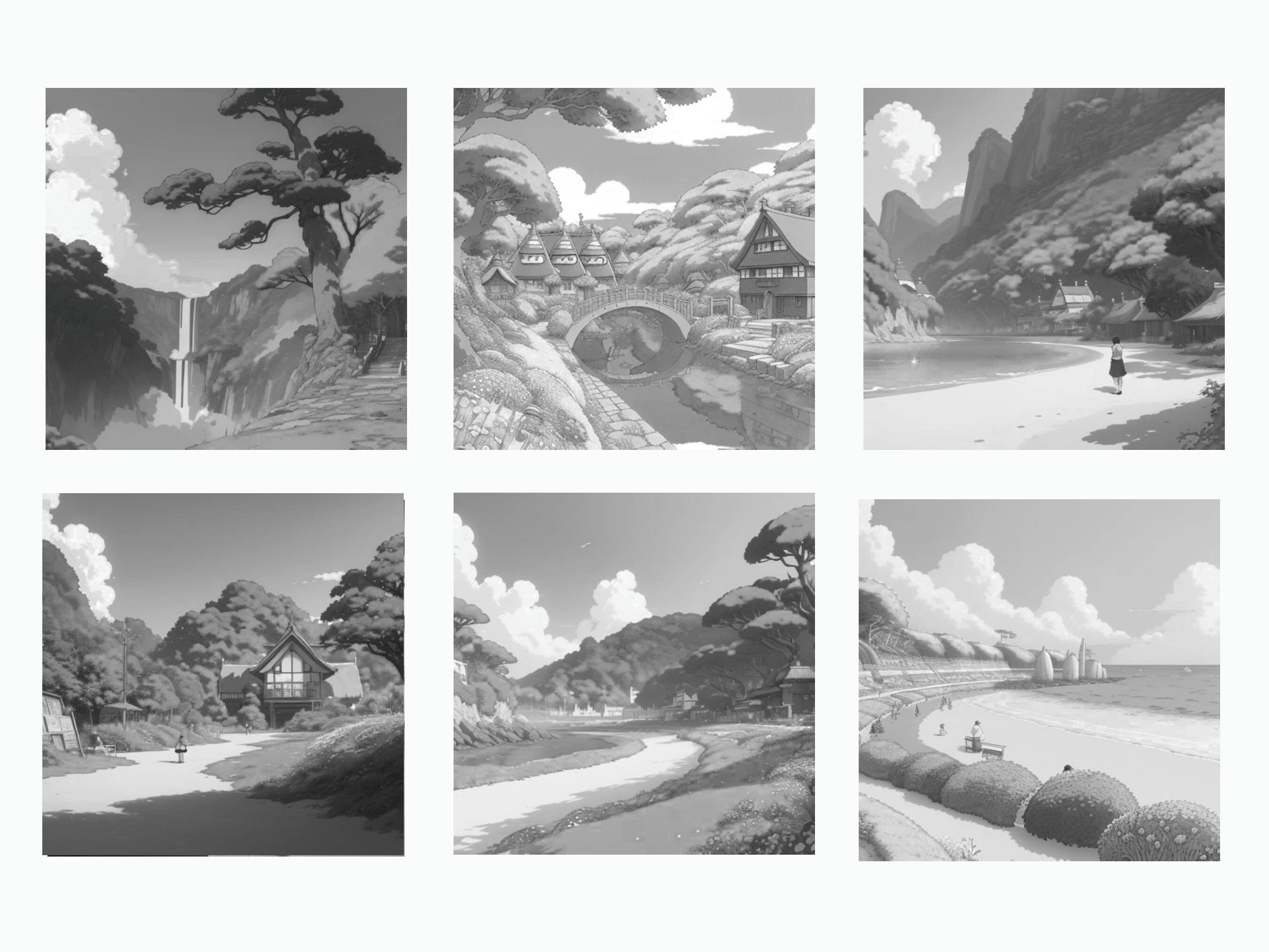 100 Anime Ghibli Scene Procreate Stamp, Anime Scenery Stamp for ...