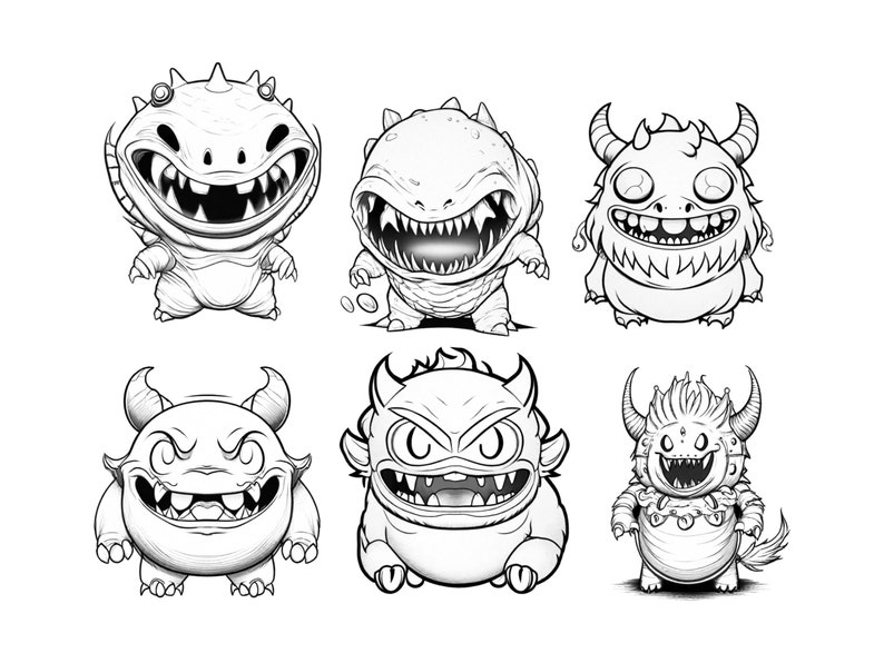 100 Kawaii Monster Procreate Stamps, Cute Brush Set (digital Download ...